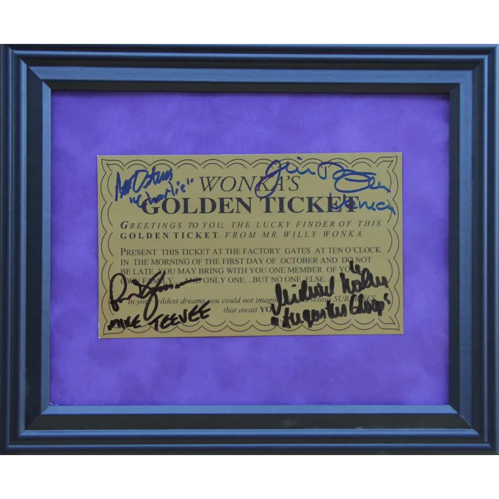 Framed Wonka Golden Ticket Autographed by Four - Wonka – Wonka Shop